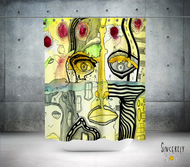 Colorful Abstract Shower Curtain Unique Original Psychedelic - Etsy