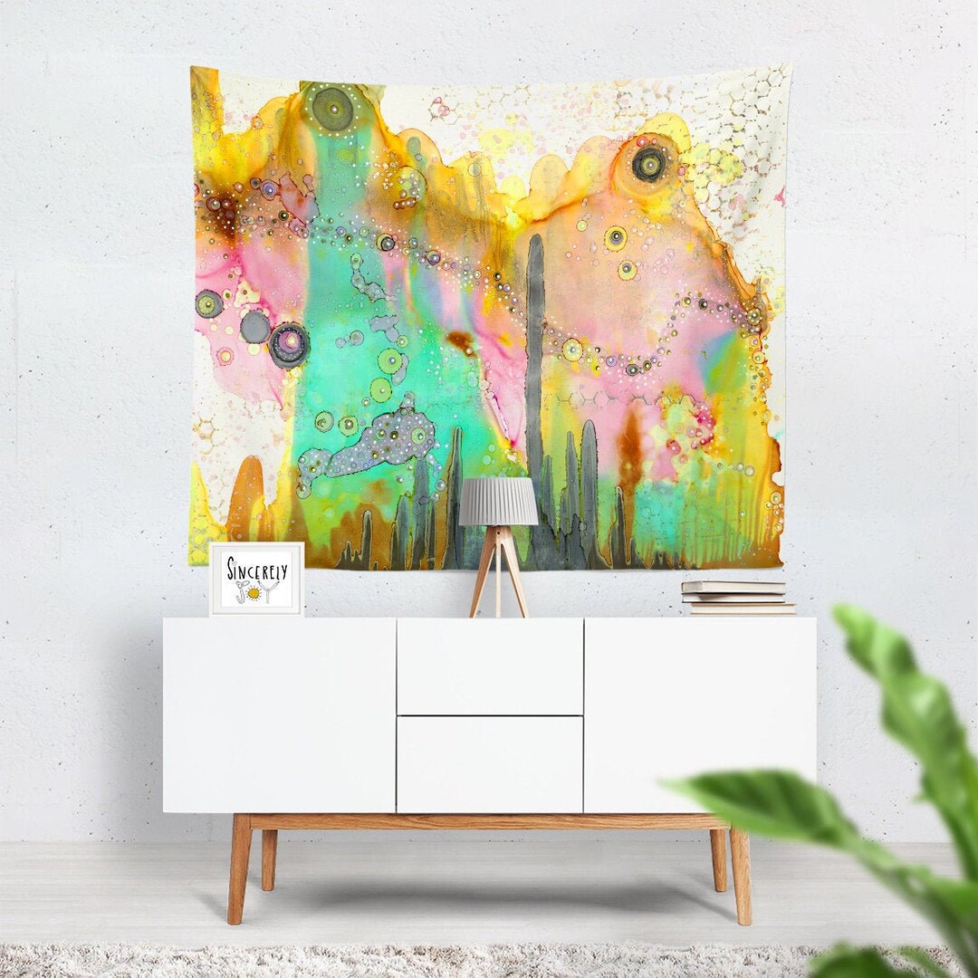 Colorful Wall Art Tapestry Large Abstract Wall Art Hanging Fun Rainbow ...