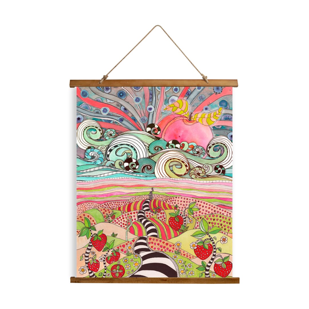 Whimsical Ocean Wall Art Hanging Tapestry Colorful Beach Artwork for ...