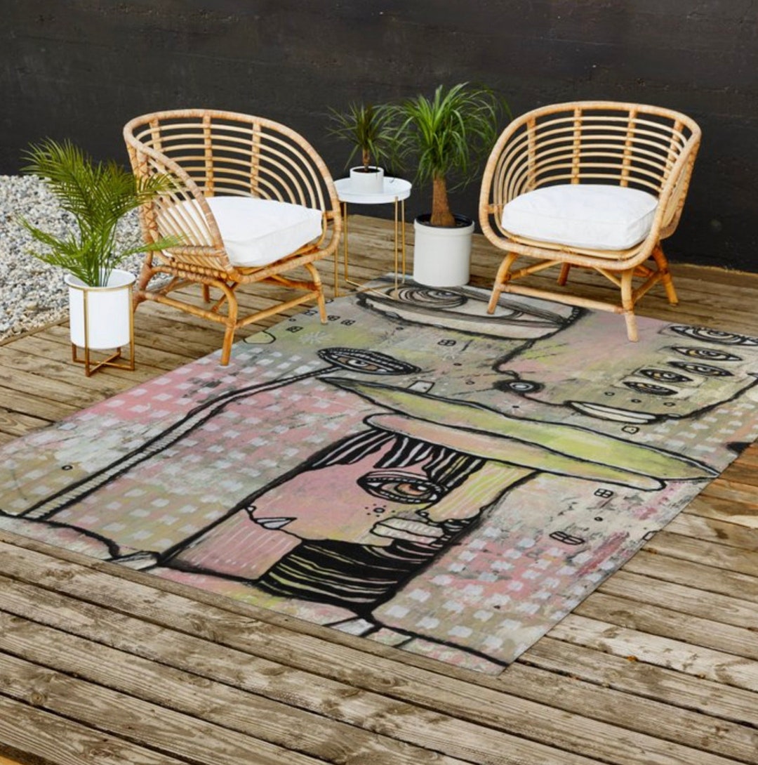 Outdoor Carpet Rugs Unusual Weird Big Eyes Artist Decor Unique Fun ...