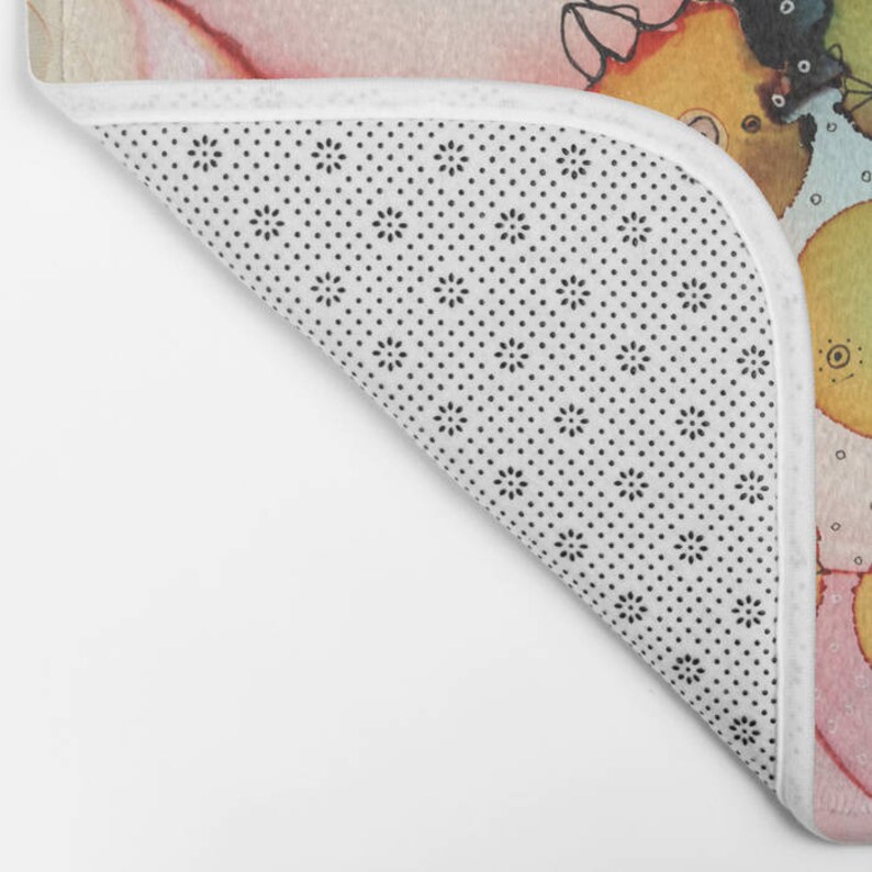 Psychedelic Abstract Face Bath Mat Shabby Chic Bathroom Rug Kitchen Rug ...