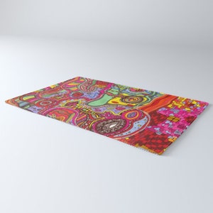 Colorful Artwork Psychedelic Artist Area Rug Modern Industrial Abstract ...