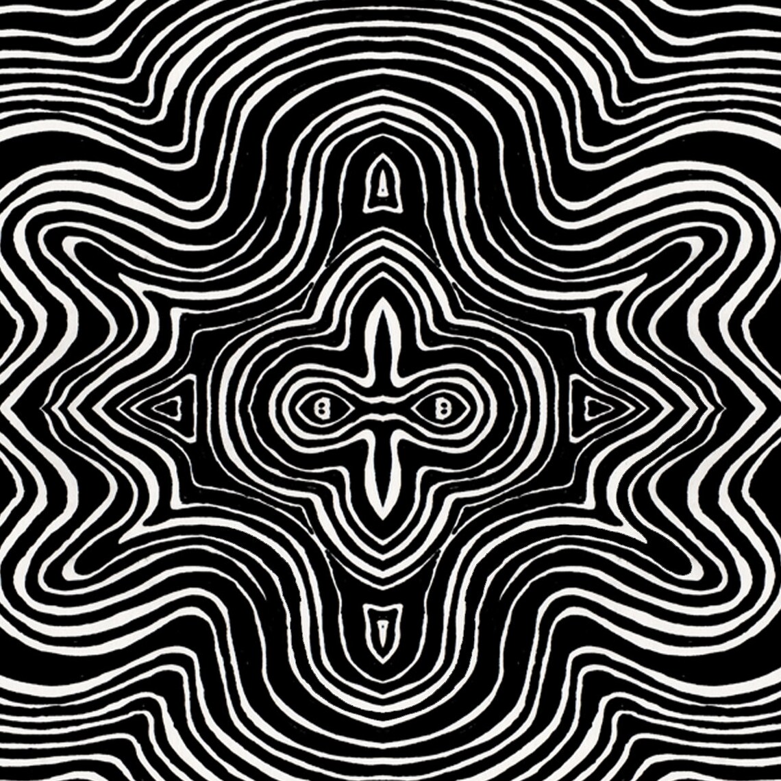 Black Trippy Tribal Psychedelic Art Throw Pillow Art Pillows Modern ...
