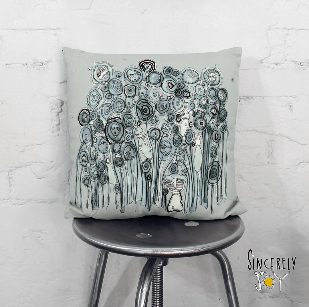 Abstract Floral Art Throw Pillow Garden Art Pillow Cover Art ...