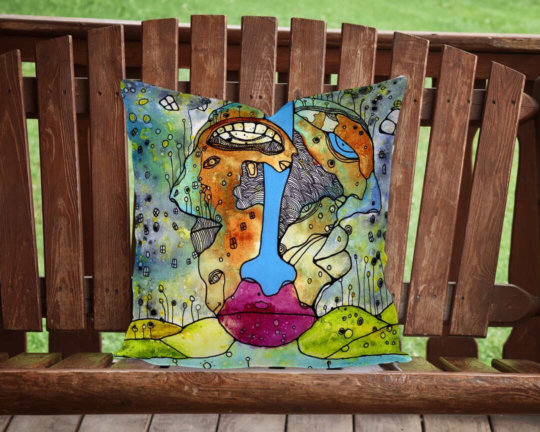 Unique Outdoor Patio Colorful Artist Pillows Intuitive Artwork Throw ...