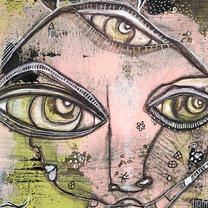 UNIQUE Large Abstract Face Artwork on Throw Area Rugs Carpet Home Floor ...