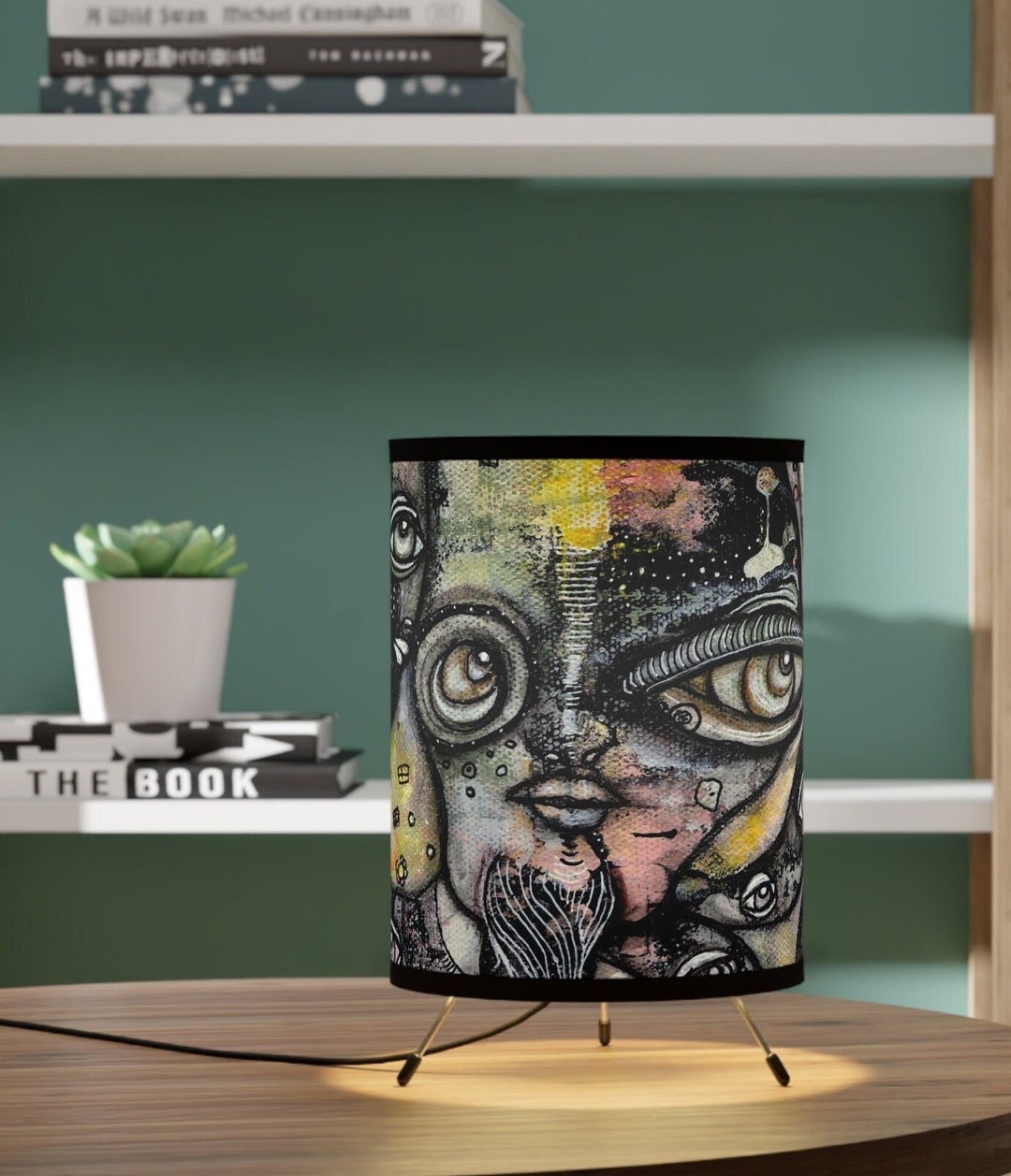 Octopus LIGHTING Tripod Black Lamp Sea Creature Artwork on End Table ...
