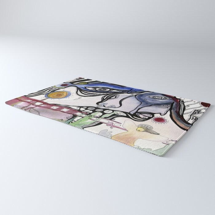 Psychedelic Carpet Abstract Artwork Area Rugs Artist Modern | Etsy