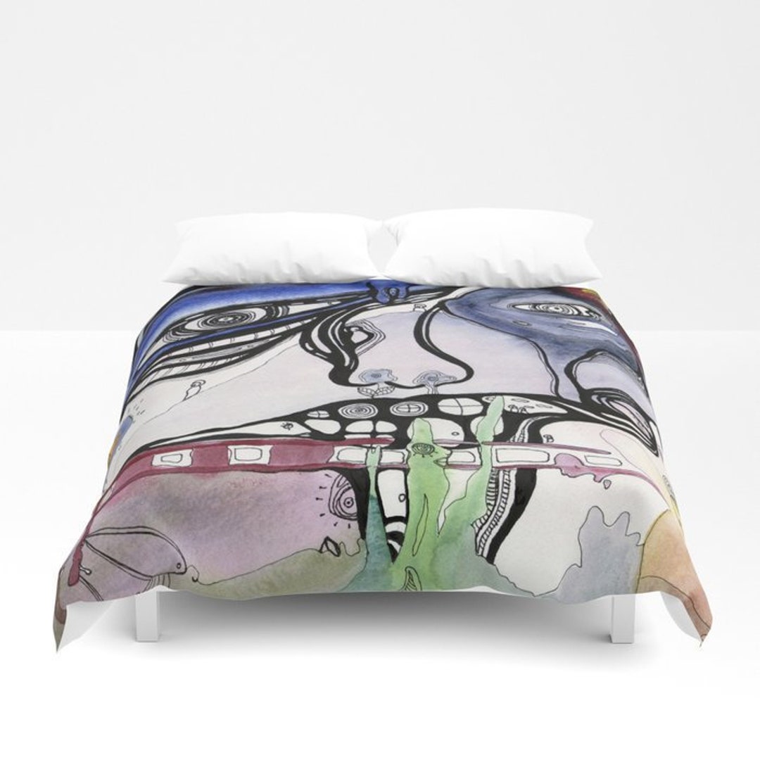 Abstract Art Duvet Covers Unique Eclectic Original Mixed Media Artwork ...