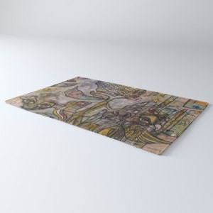Unique ART Rug Mixed Media Painting Artwork Throw Rugs Artist Fun ...