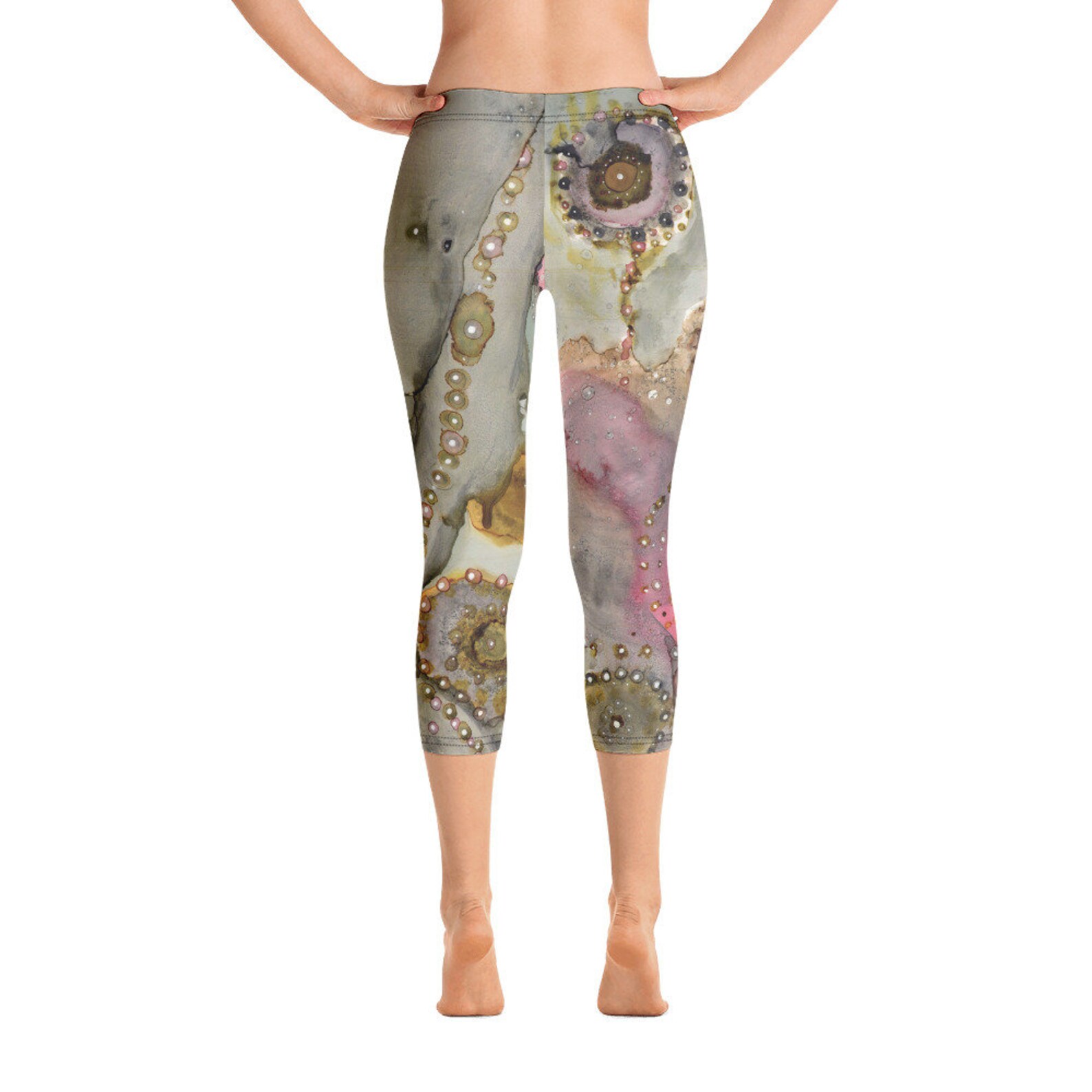 Painted Watercolor Abstract Leggings Art Gym Gear Crossfit | Etsy