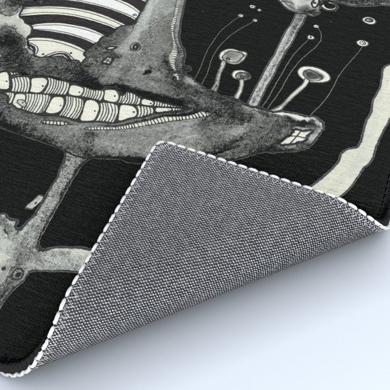 Unique Black Grey Art Area Rug Carpet Mixed Media Artwork - Etsy