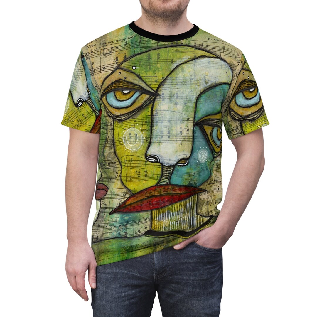 T-shirt Unisex Cut & Sew Tee (AOP) Original Face Artwork Chopin Music ...