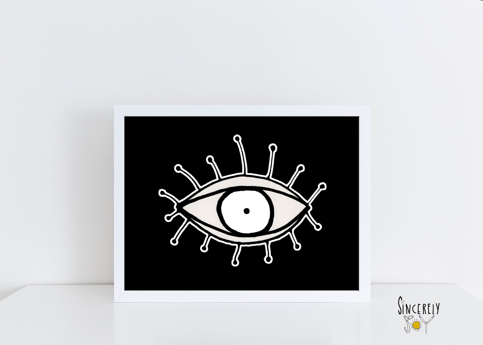 4 Art EYE PRINT Downloads Large Abstract EYES Ink Illustration - Etsy