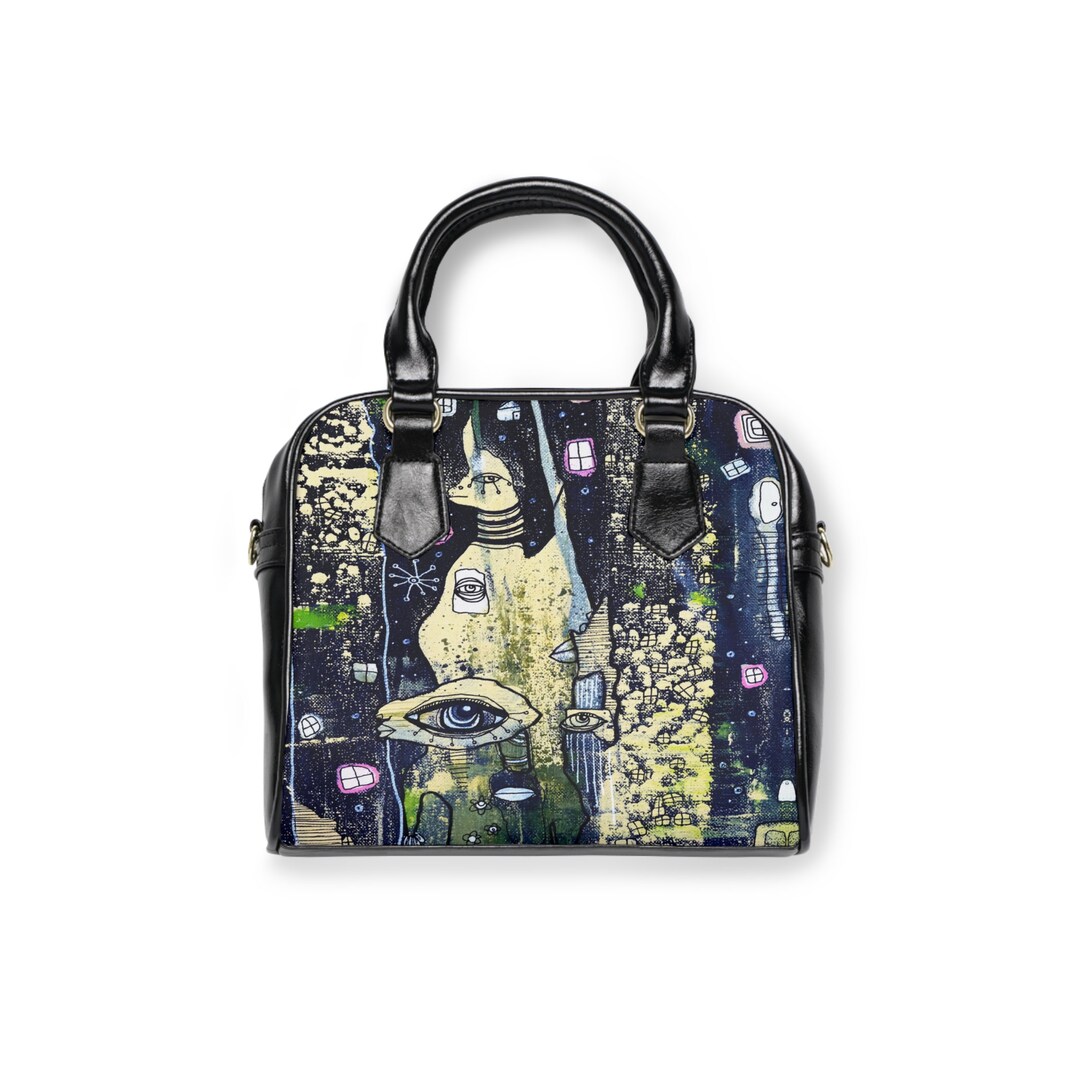 Gothic Style Shoulder Handbag Purse Bag Unusual Design Artwork on ...
