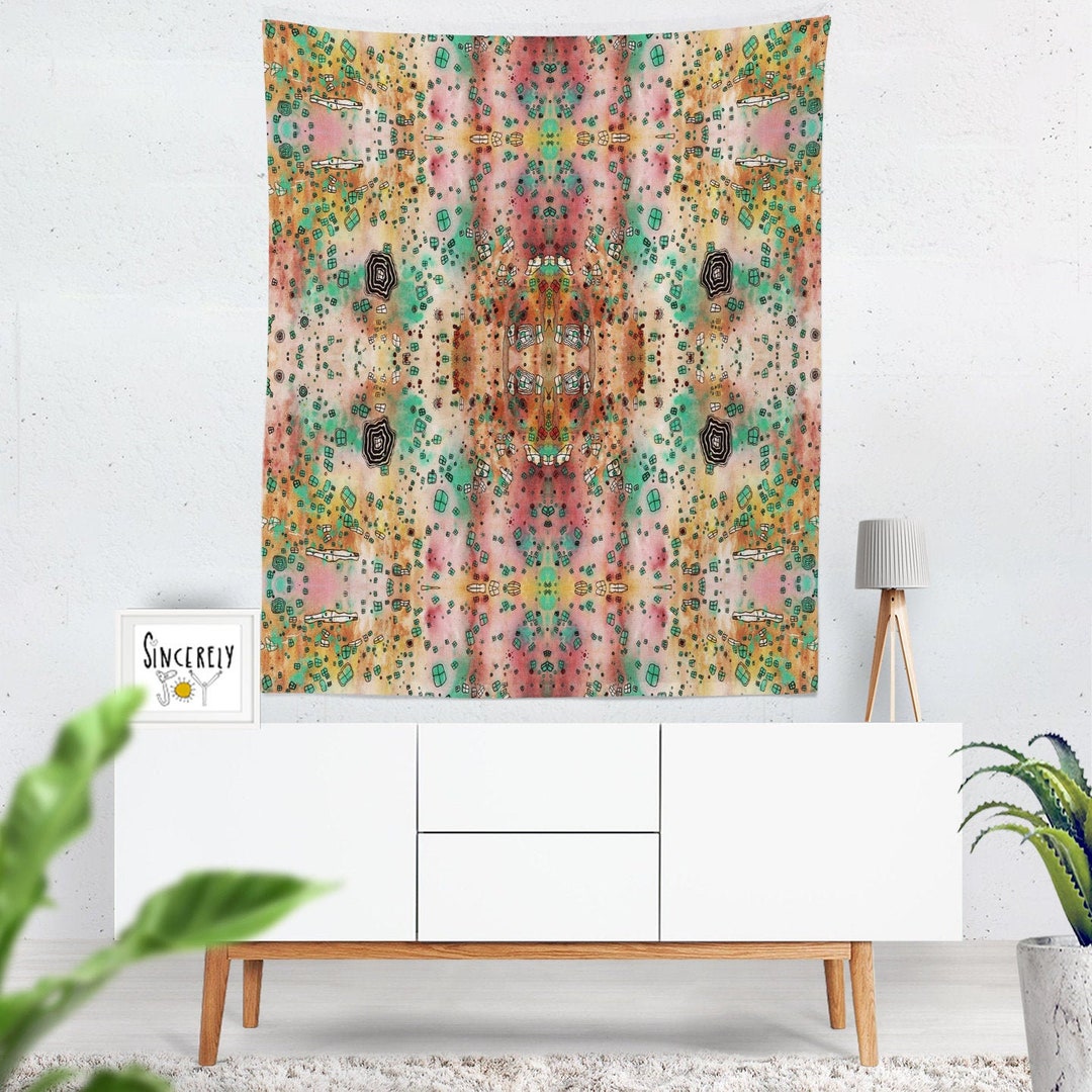Large Boho Abstract Art Tapestry Wall Hanging Bohemian Tapestries ...