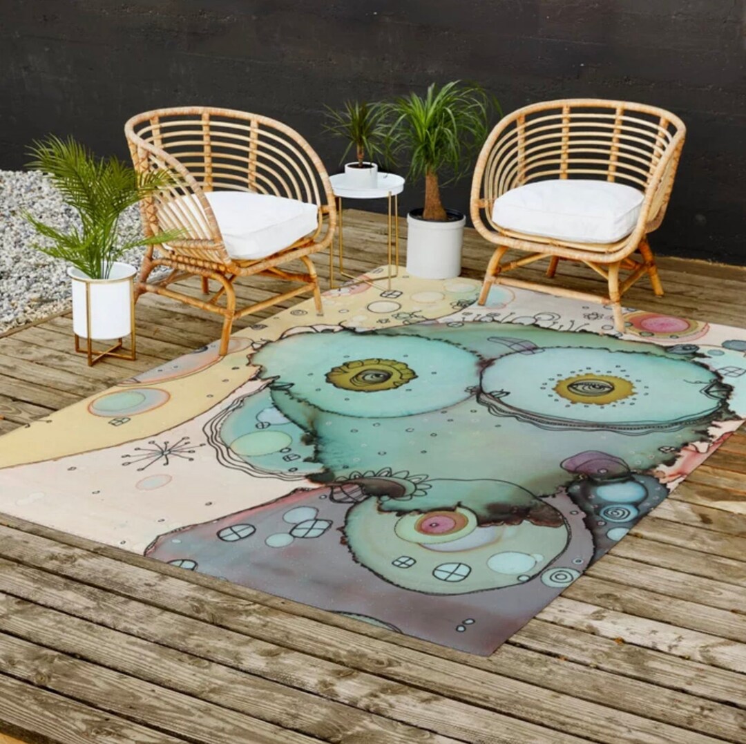 Outdoor Rugs Colorful PASTEL Faces Artist Carpet Area Rug Abstract ...