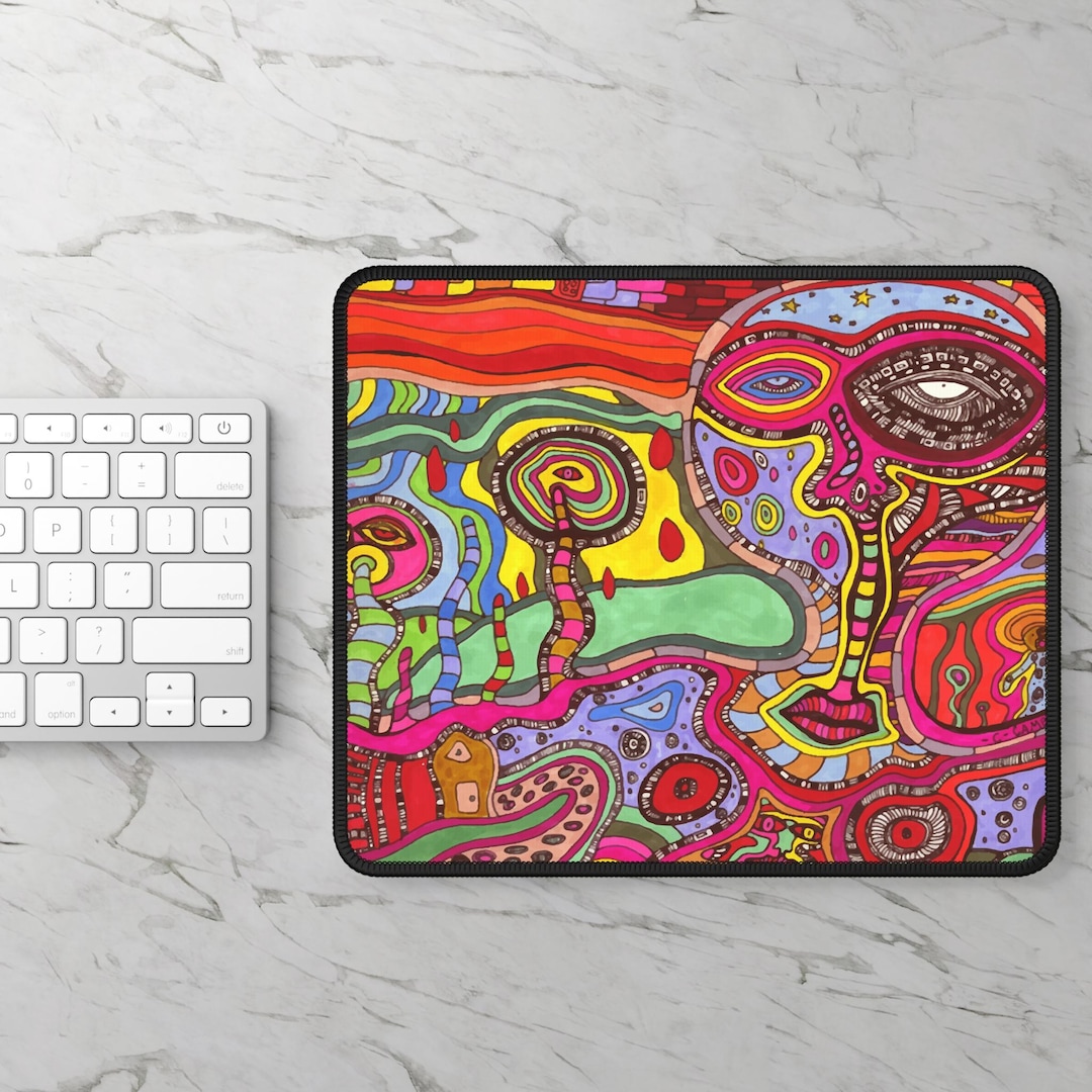 Gaming Computer Mouse Pad Colorful Trippy Artwork Artist Designed Desk ...