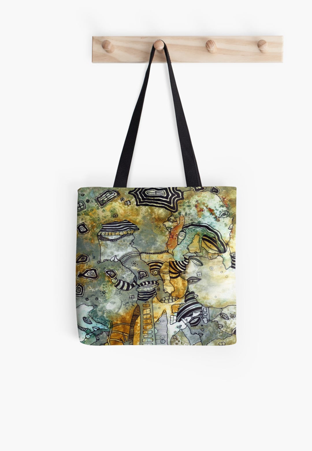 Art Tote Bag Mixed Media Artist BEACH Bag Computer Bag Gym Bag Original ...