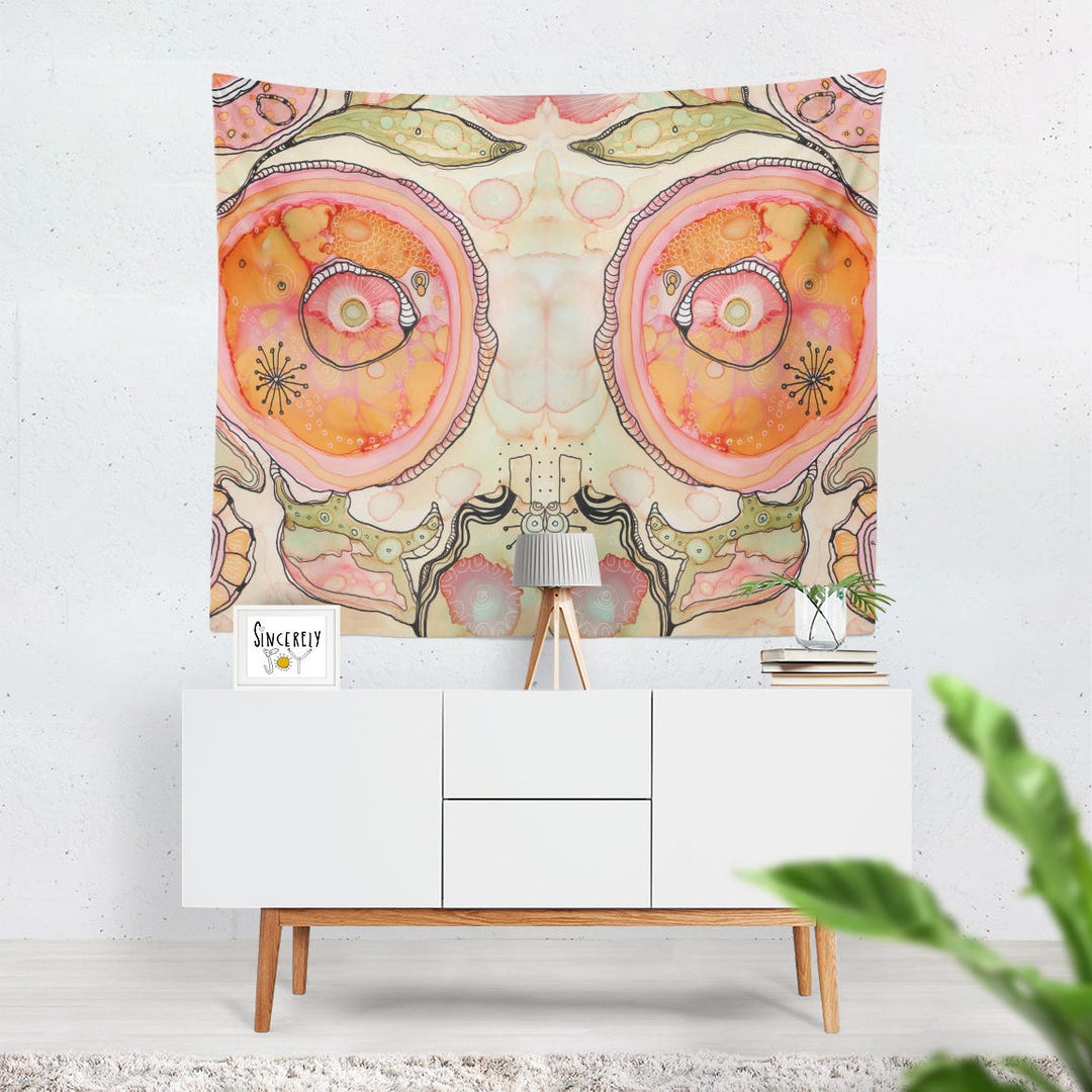 Boho Wall Hanging Tapestries Art Floral Tapestry Abstract Tapestry ...