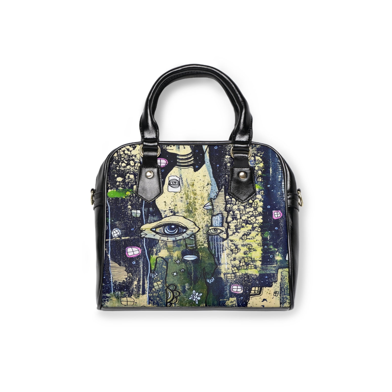 Gothic Style Shoulder Handbag Purse Bag Unusual Design Artwork on ...