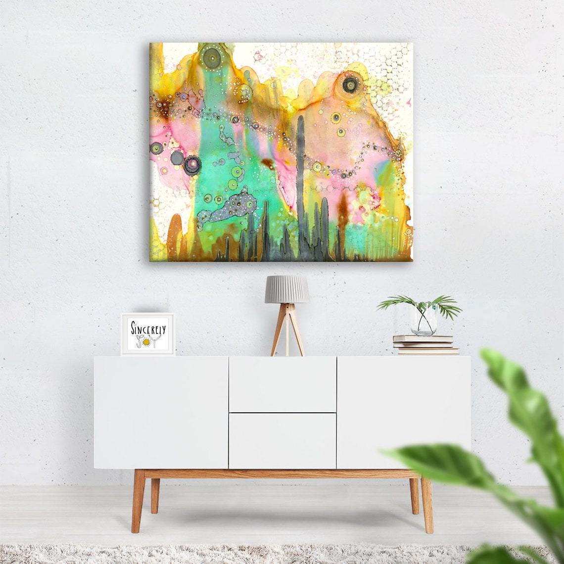 Large Colorful Rainbow Abstract Canvas Art Print Home Office Wall ...