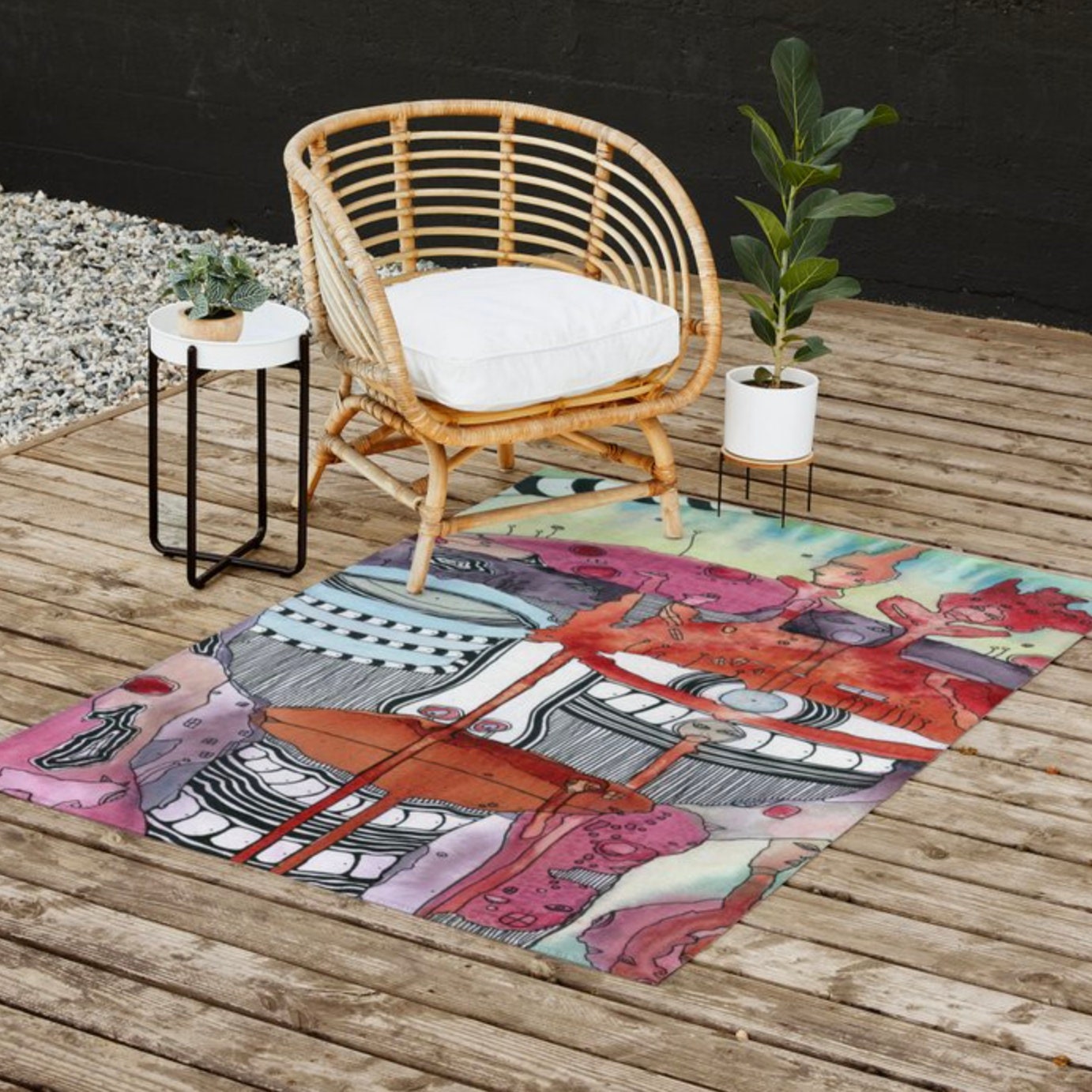 Unique Outdoor Rugs Colorful Faces Artist Carpet Area Rug Abstract ...