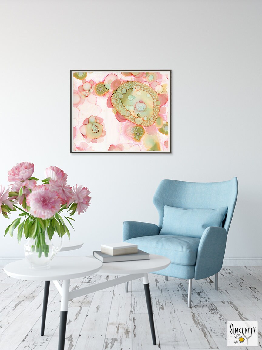 Pink Abstract Art Print Download Printable Collage Artist | Etsy