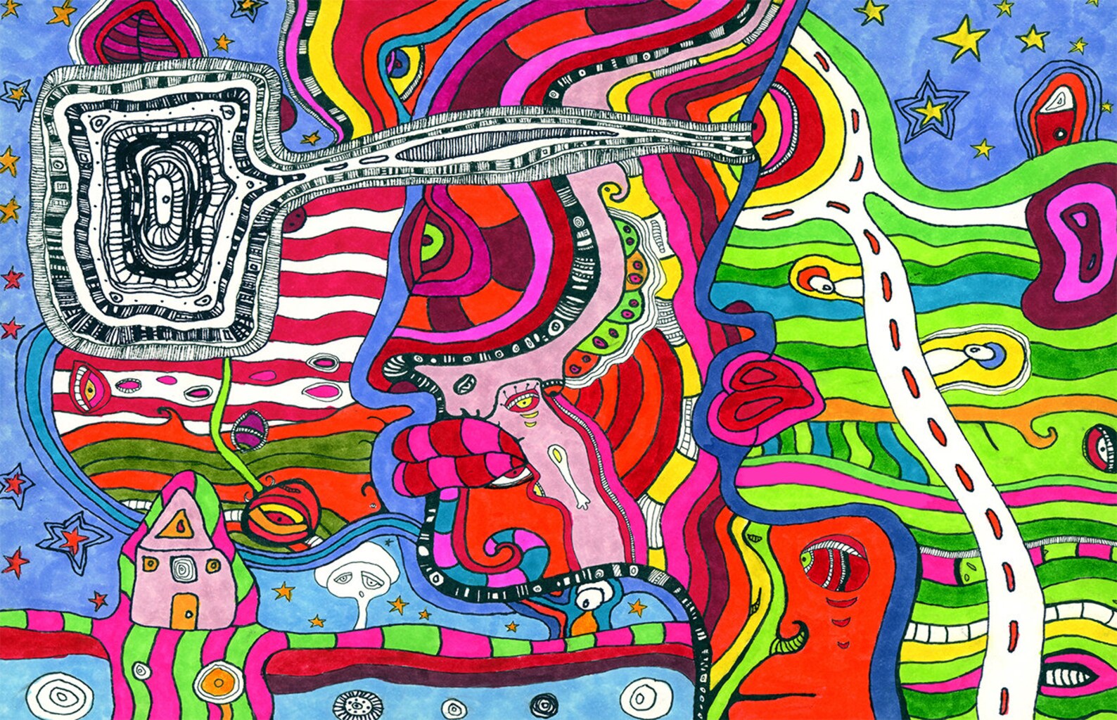 Colorful Artist Print Abstract Trippy Psychedelic Eccentric | Etsy