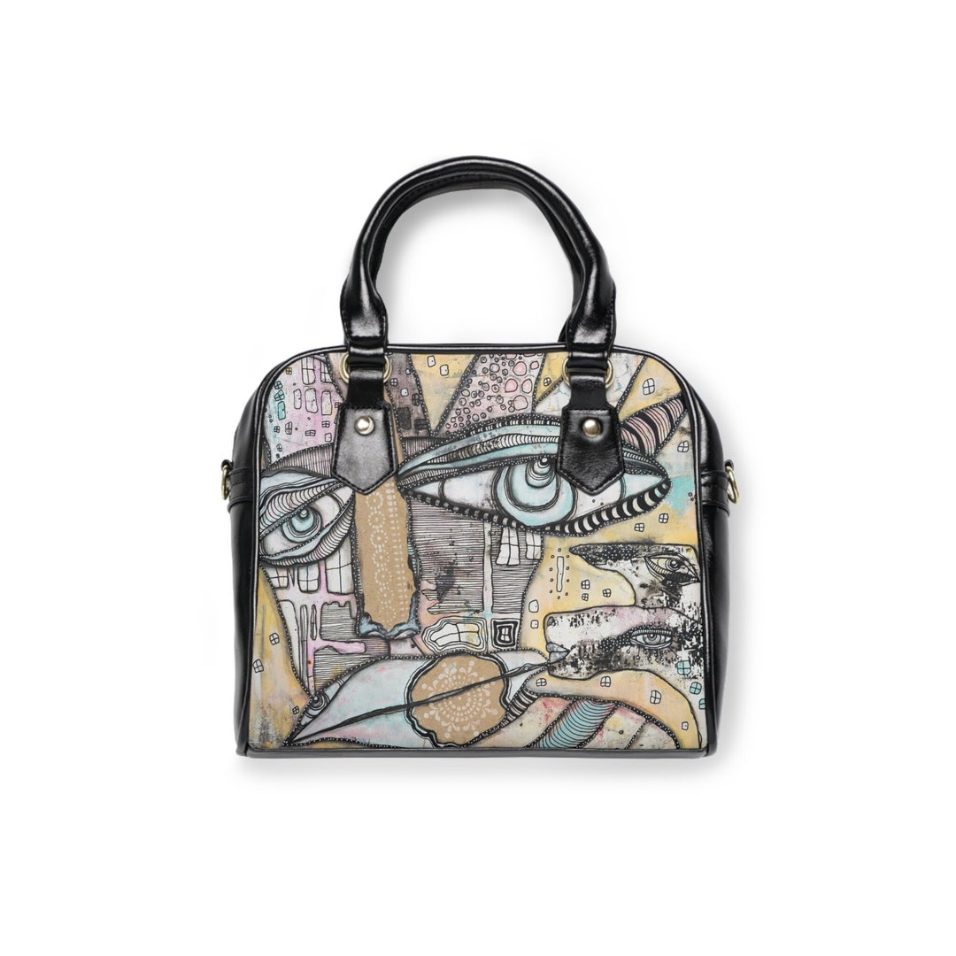 Abstract Art Handbag Purse Shoulder Bag Unique Artwork Designs on Women ...
