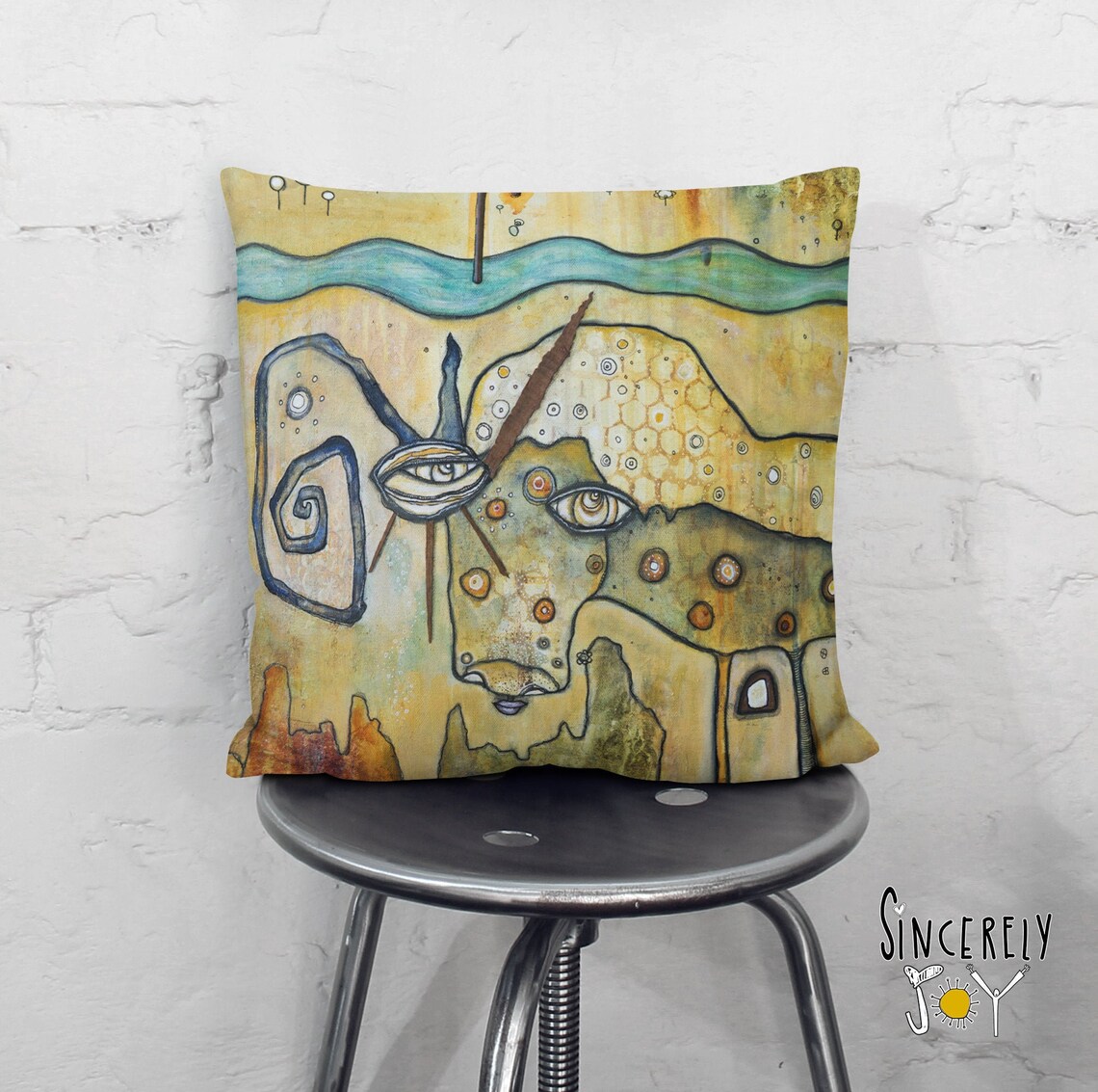 UNIQUE Abstract Horse Artist Throw Pillows Fun Creature Pillow Cushions ...