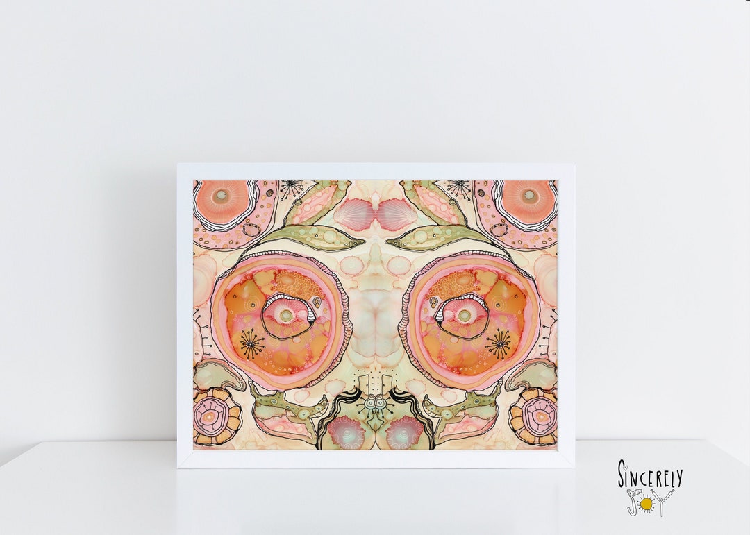 Abstract Art Print Download Printable Art Peach Abstract Art Print Wall ...