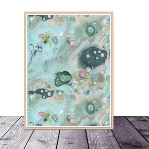 3 Piece Blue Abstract Art Print Download Printable Organic Art ...