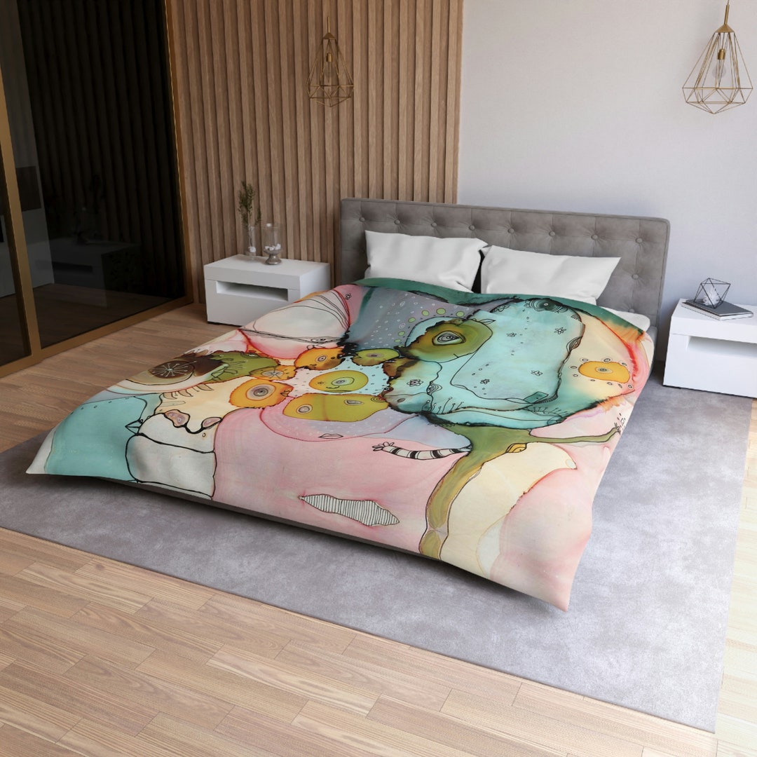 Unique Duvet Cover Abstract Art on Unusual Whimsical Eclectic Weird ...