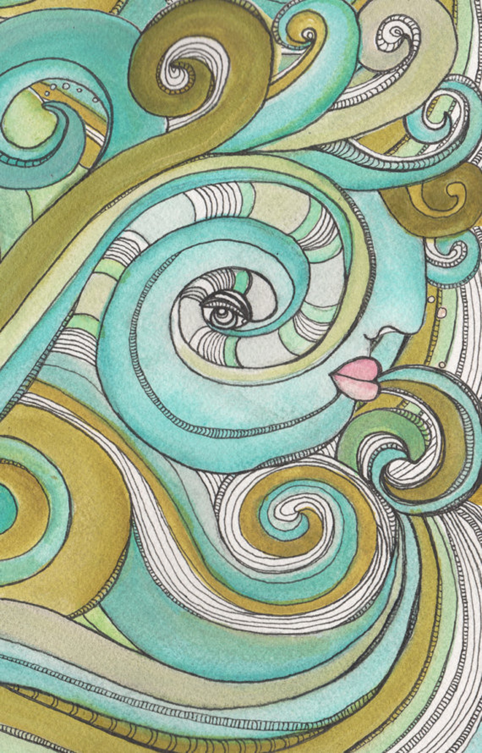 Whimsical Ocean Waves Faces Artwork Wall Decor Tapestry Fun - Etsy