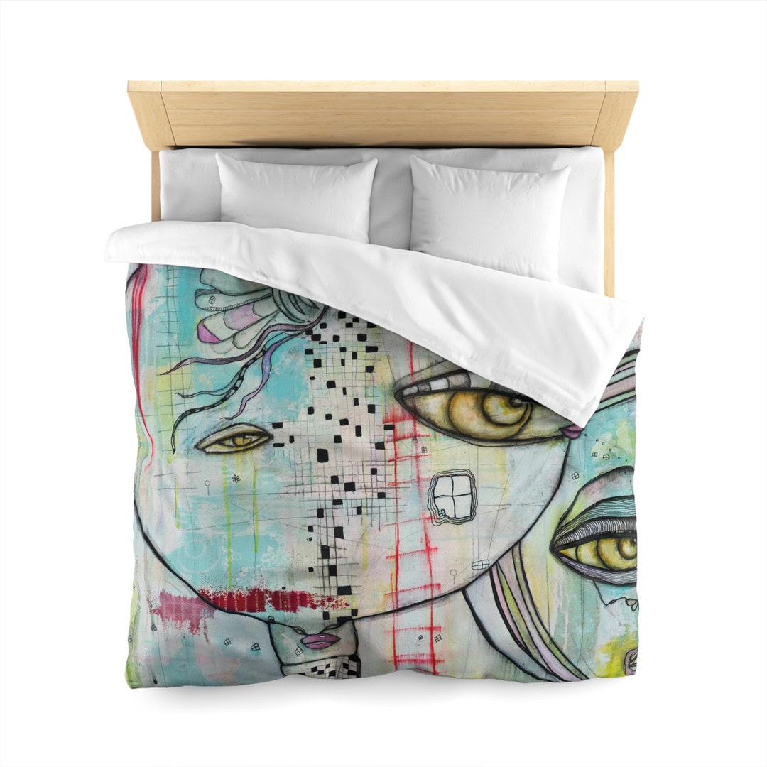 Duvet Cover Colorful Original Weird Art Whimsical Eclectic Bedroom ...