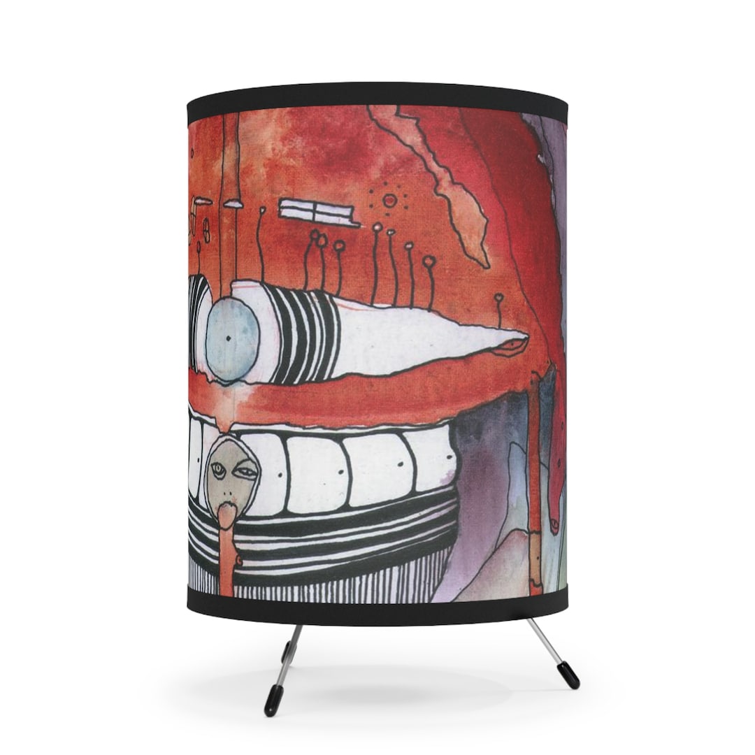 Funky Lamp LIGHTING Designer Artwork on Tripod Lamp With Original ...
