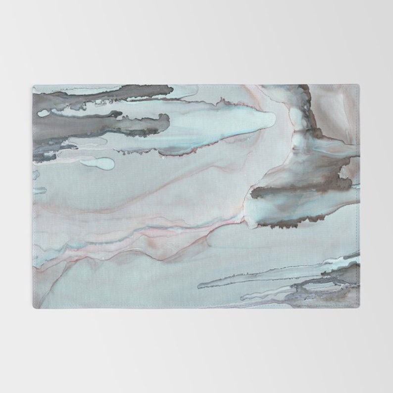 Blue Grey Watercolor Art Rug Artist Designer Rugs Carpets for - Etsy