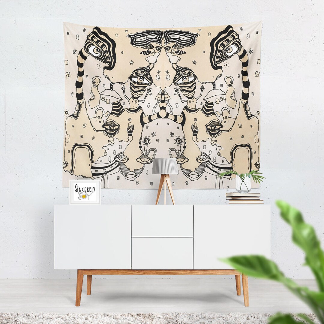 Tapestry Crazy Abstract Coffee Stain Large Psychedelic Wall Hanging ...