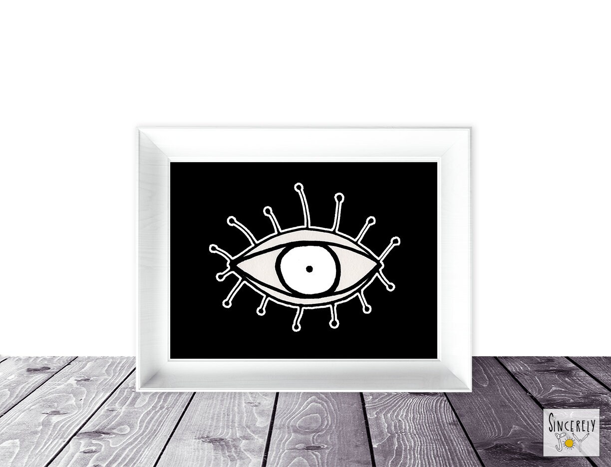 4 Art EYE PRINT Downloads Large Abstract EYES Ink Illustration Art ...