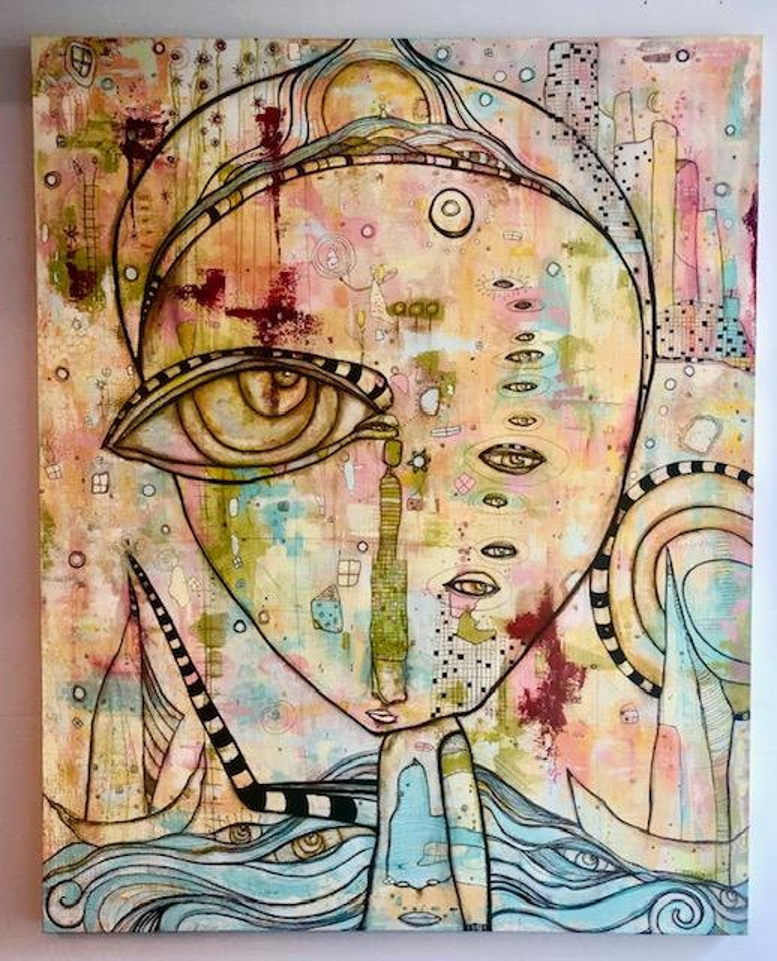 Large Original Abstract Mixed Media Painting by Intuitive - Etsy