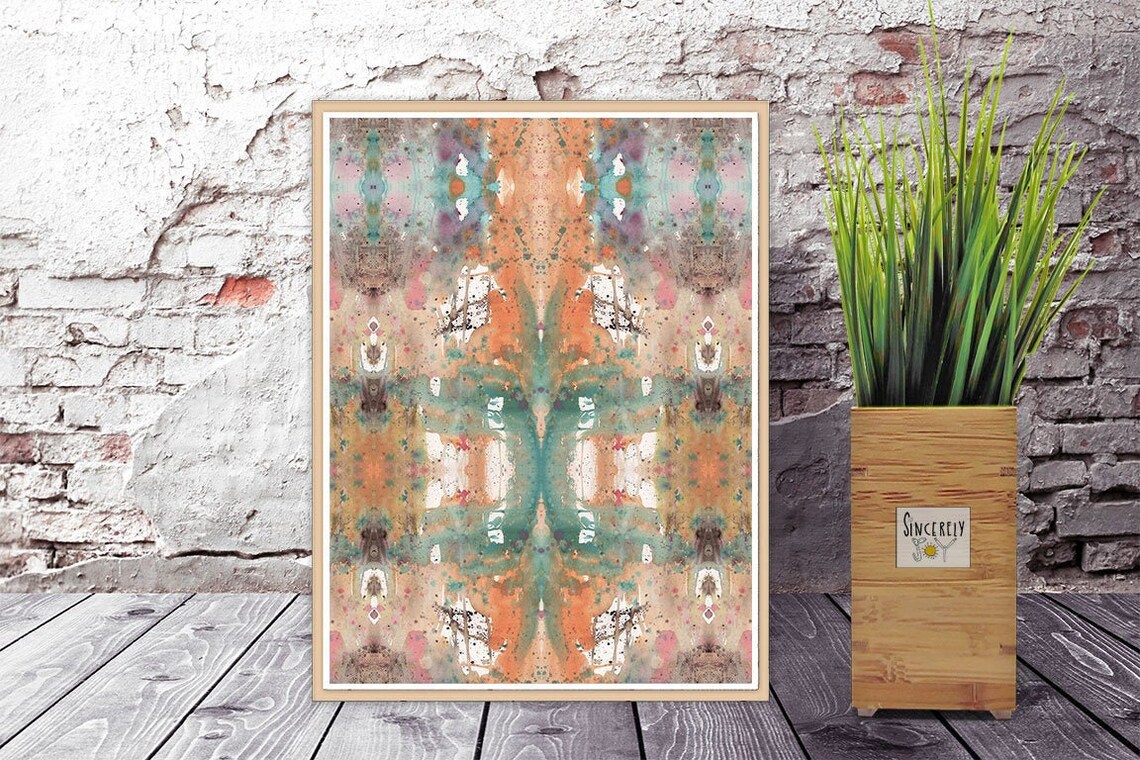 Abstract Art Print Download Printable Art Peach Abstract Art Print Wall ...