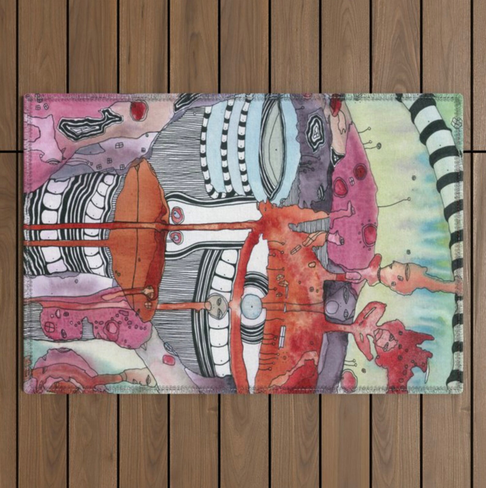 Unique Outdoor Rugs Colorful Faces Artist Carpet Area Rug Abstract ...