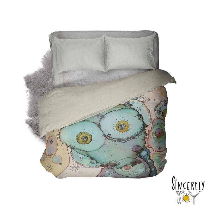 Designer Art Bedding Colorful Face Duvet Cover Abstract Art - Etsy ...