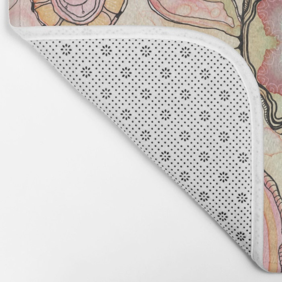 Unique Bath Mat Peach Original Abstract Rug Decor Shabby Chic Bathroom ...