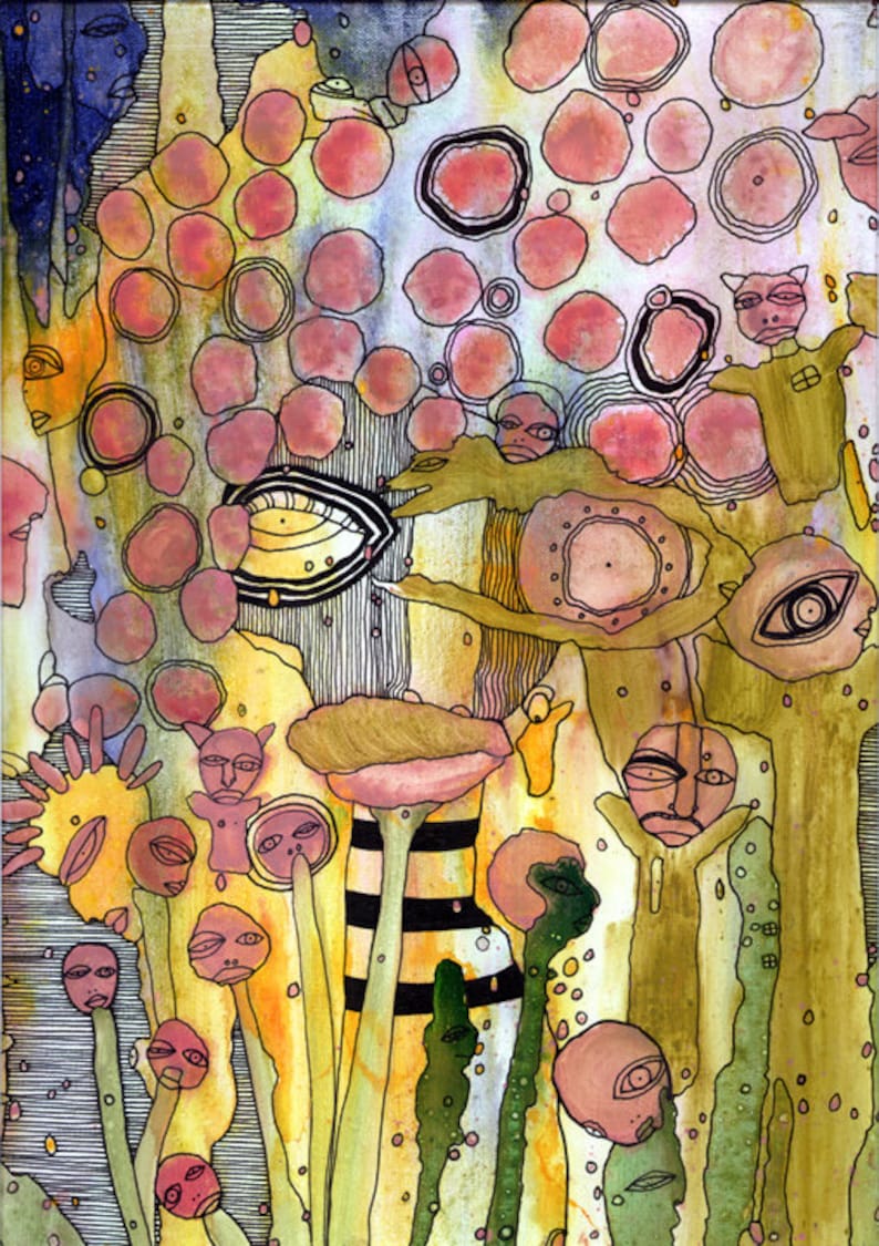 Original Abstract Floral Art Print Download Scrapbook Collage Sheets ...