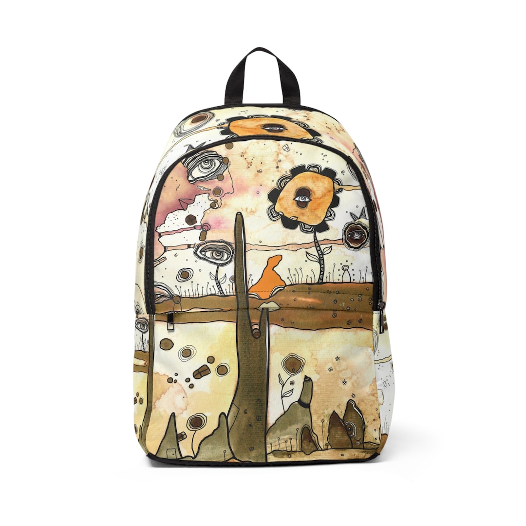 Original Art Backpack Laptop Book Bag Whimsical Abstract Intuitive ...
