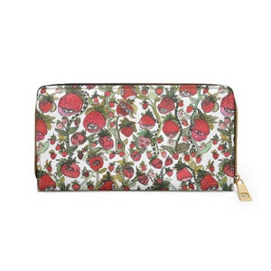 Strawberry Shortcake Art on Zipper Wallet Fun Abstract Fruit Artwork ...