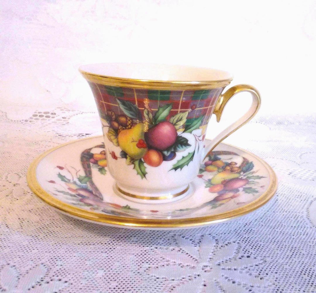 Vintage Lenox Holiday Tartan Tea Cup and Saucer Set - Etsy
