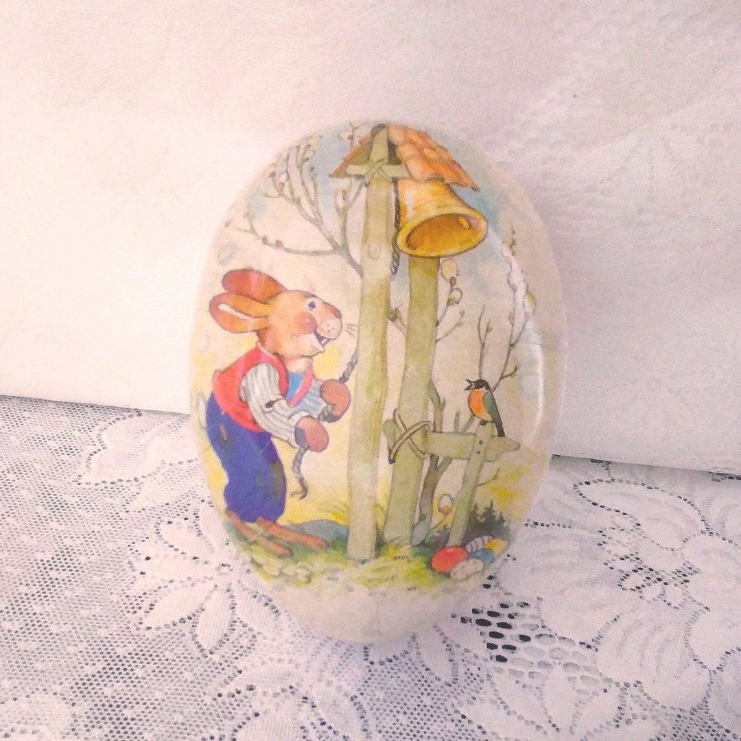 Paper Mache Echt Erzgebirge German Easter Egg Candy Container Vintage ...
